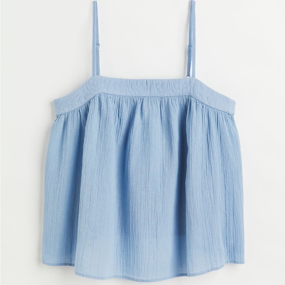 H&M | Tops | Hm Light Blue Crinkled Top | Poshmark